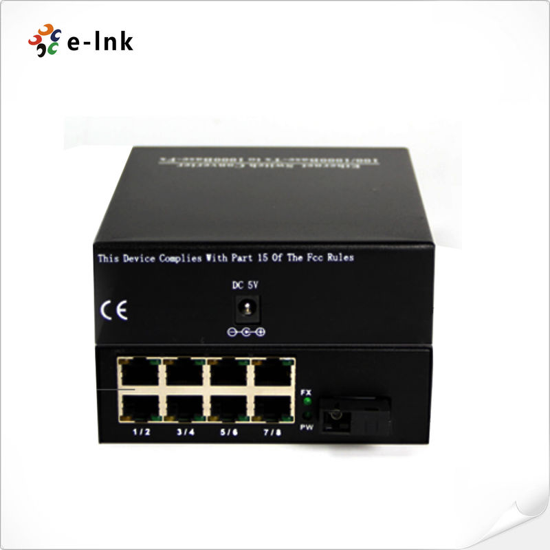 LNK-1800 8-Port 10 / 100Base-TX + 1-Port 100Base-FX SC محول ليفي