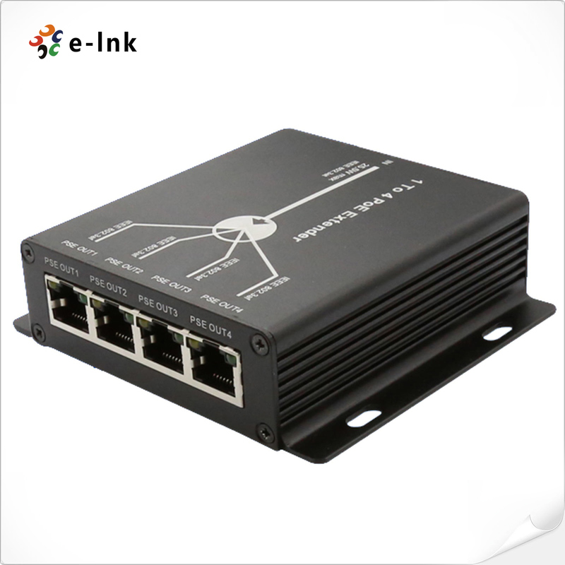 PoE Extender 1 Port 4 Port 120m Range 10/100M IEEE 802.3af Ethernet
